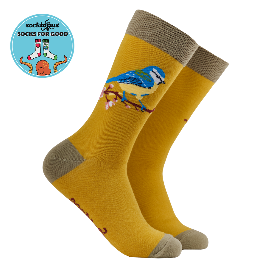 Blue Tit Socks - Robert E Fuller · Wholesale Socktopus